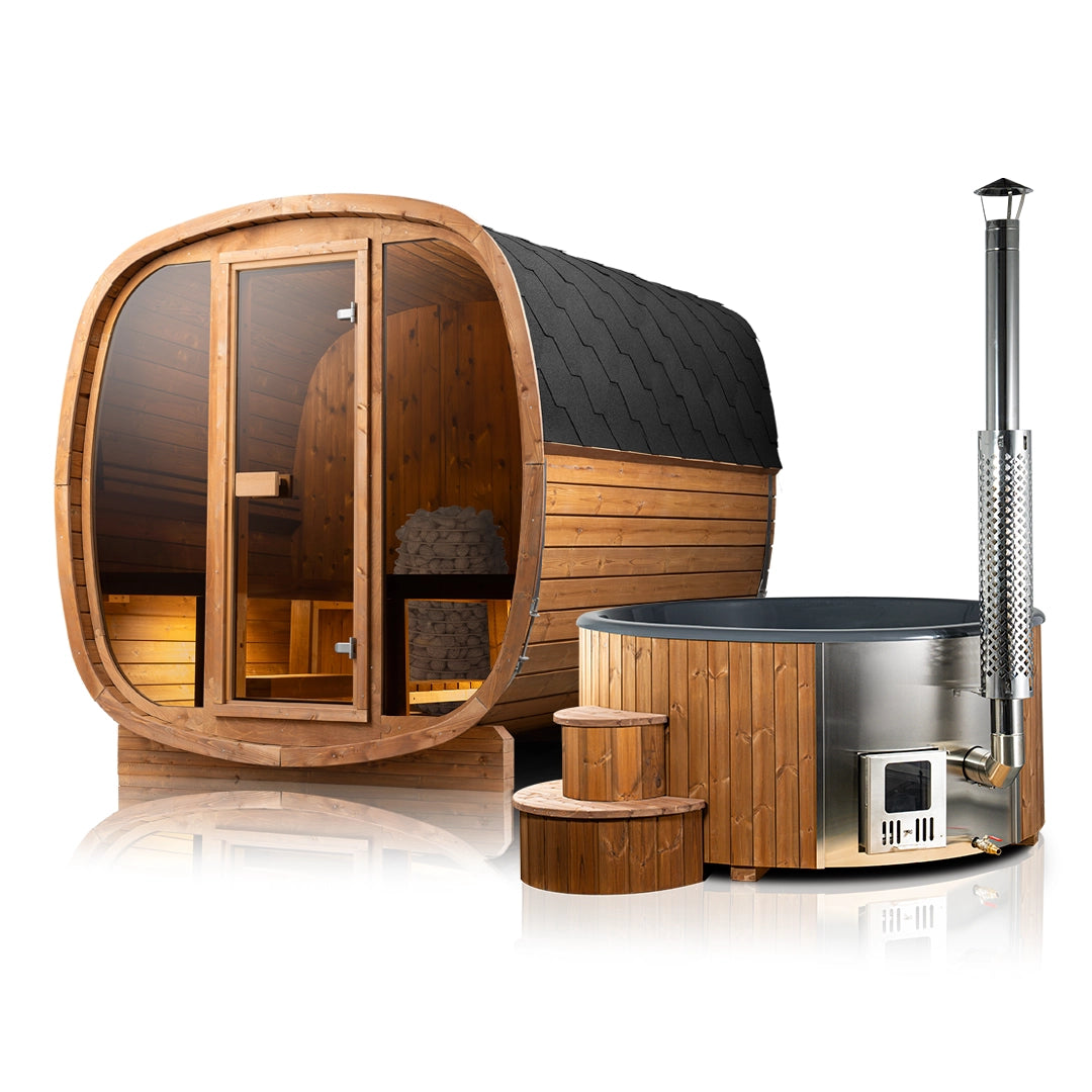 Equinox Outdoor Cube Sauna With Huum Drop WIFI Heater & Scandinavian W ...