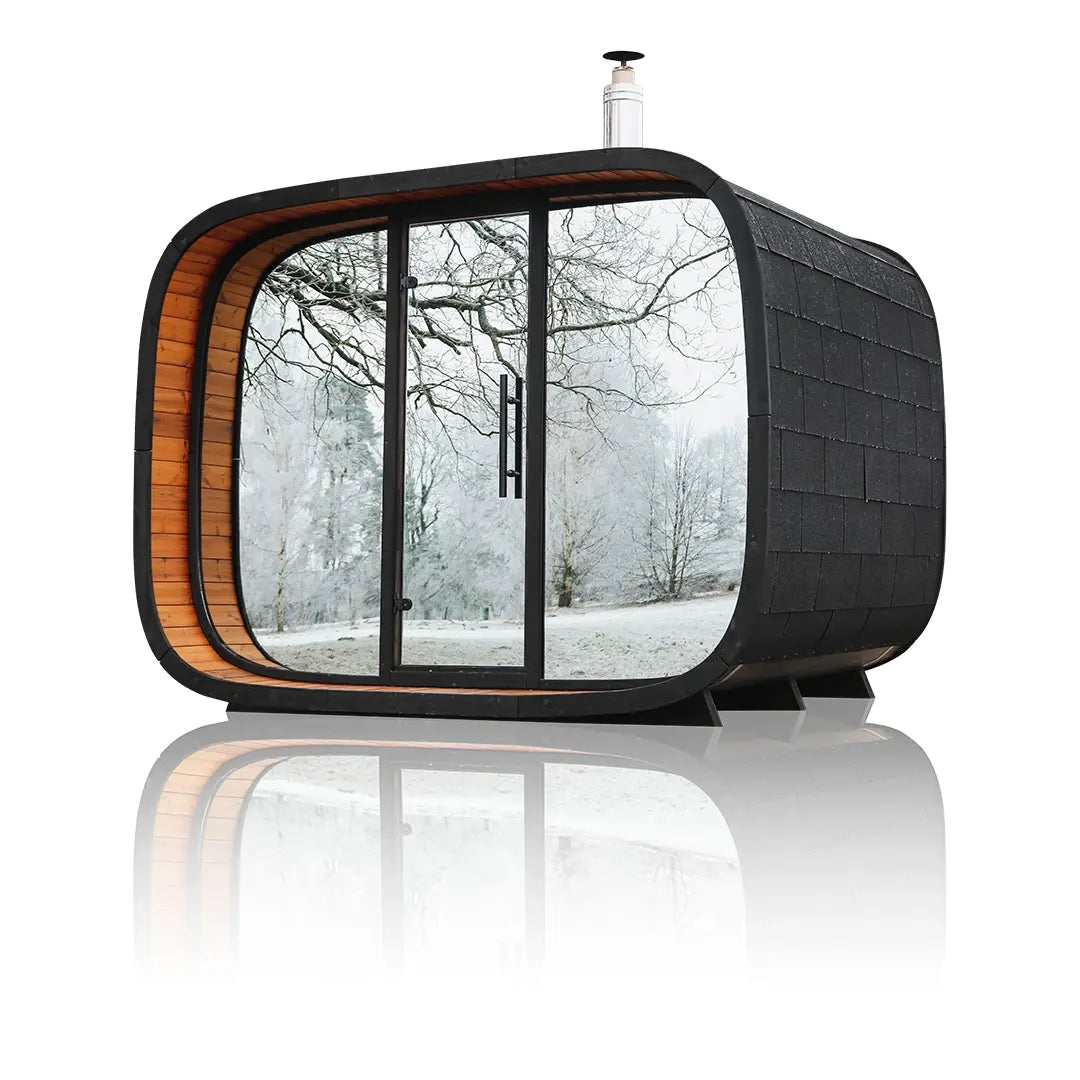 Echo Round Cube Outdoor Cabin Sauna For 6-8 People (Facing Benches ...