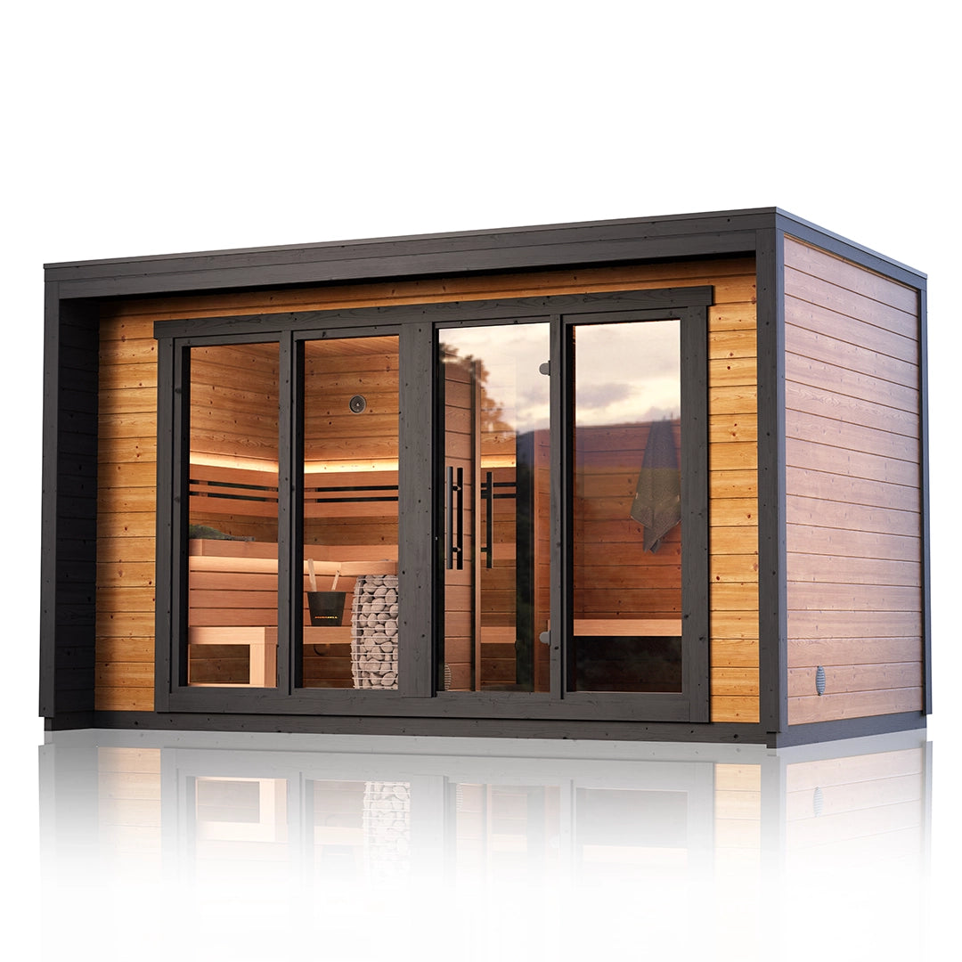 Leil® Patio L Outdoor 5-Person Cabin Sauna with Changing Room ...