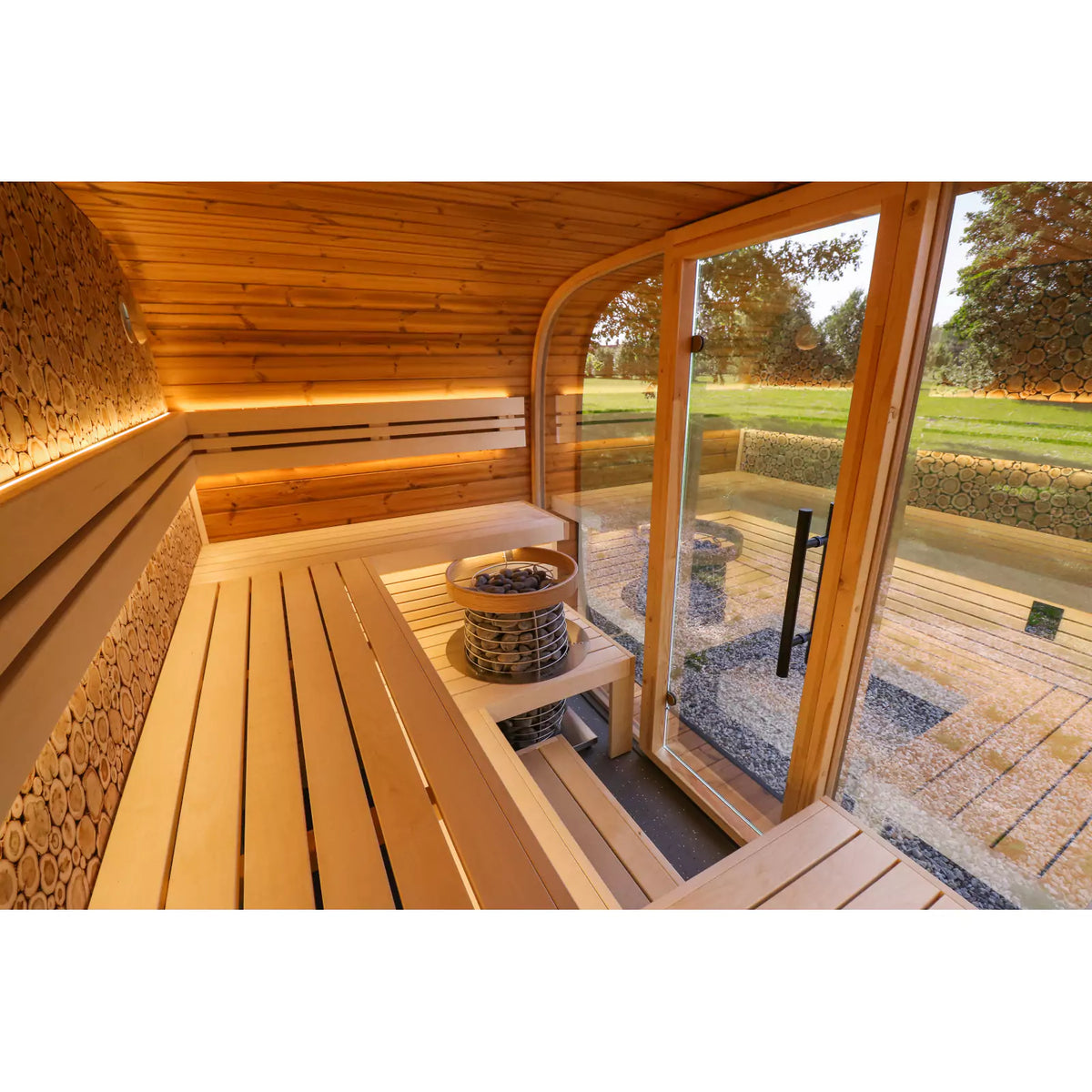 Leil® Round Cube Relax Outdoor 6-Person Cabin Sauna – Northern Saunas